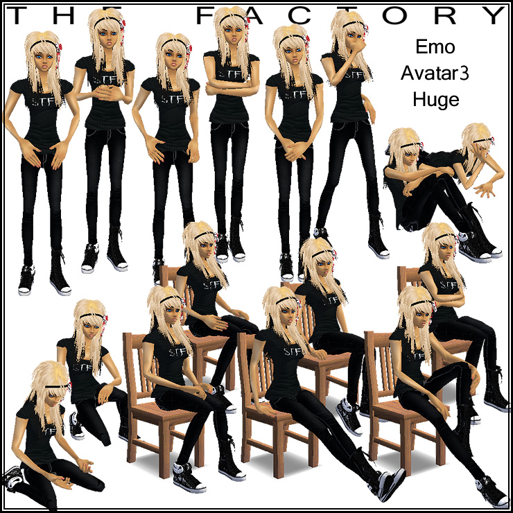 Above is the image of some of the poses for this product, including 6 ...